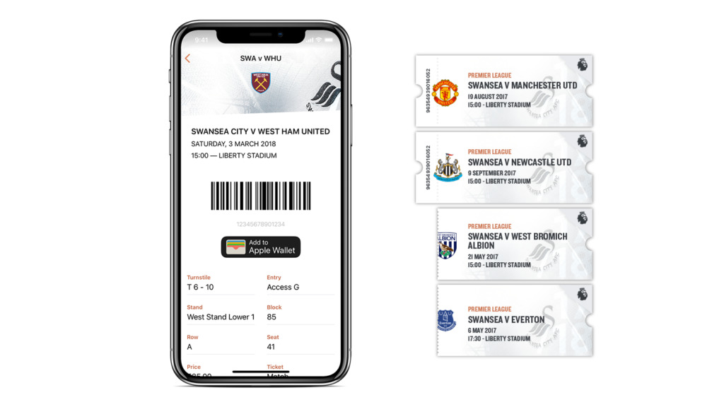 In-App tickets: UK football 1st for Swans : Other Media